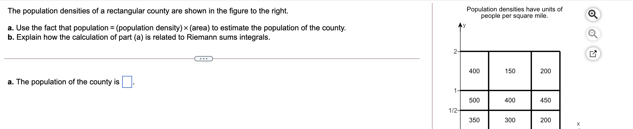 Solved The population densities of a rectangular county are | Chegg.com