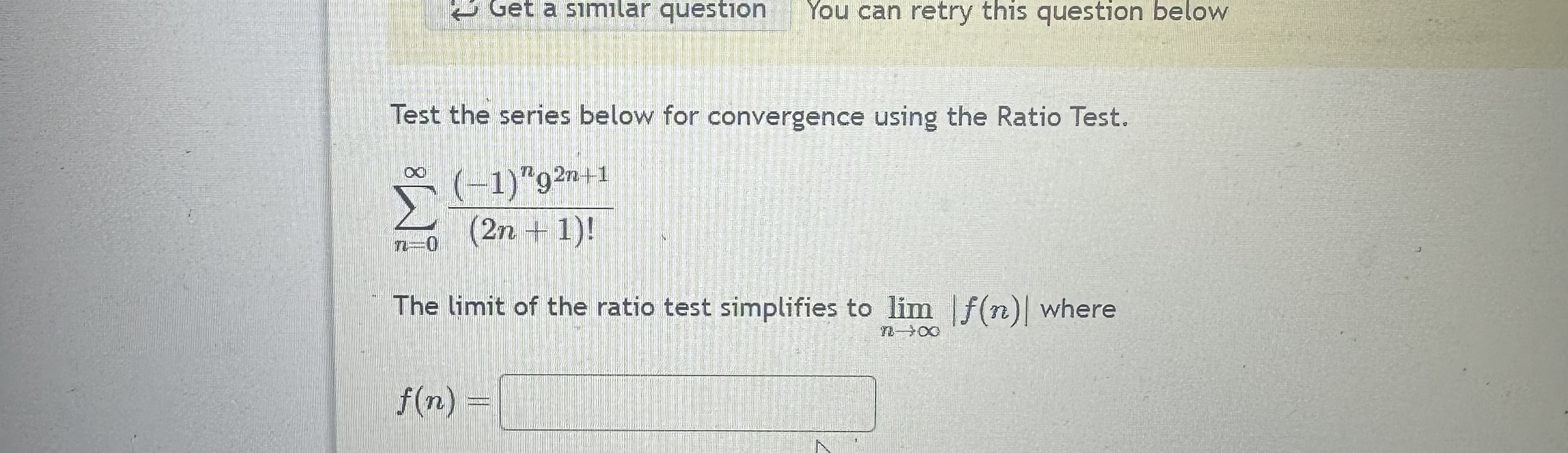 Solved Test the series below for convergence using the Ratio | Chegg.com