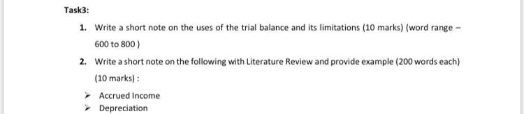 Solved Task: 1. Write a short note on the uses of the trial | Chegg.com