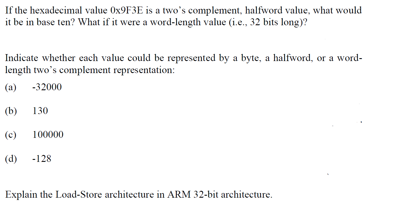 Solved If the hexadecimal value 0x9F3E ﻿is a two's | Chegg.com