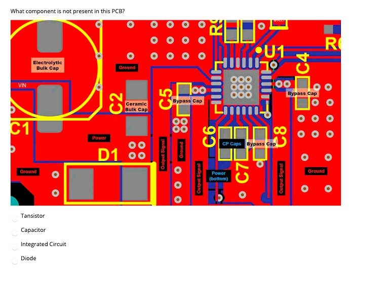Solved What component is not present in this PCB? •U1 R | Chegg.com
