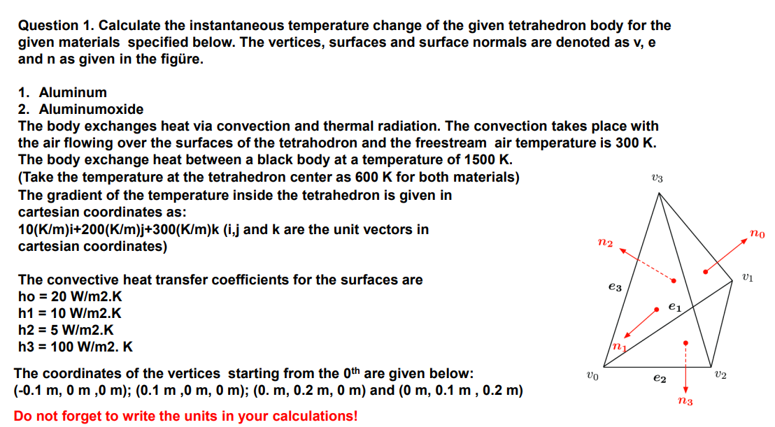 Solved Question 1. Calculate the instantaneous temperature | Chegg.com