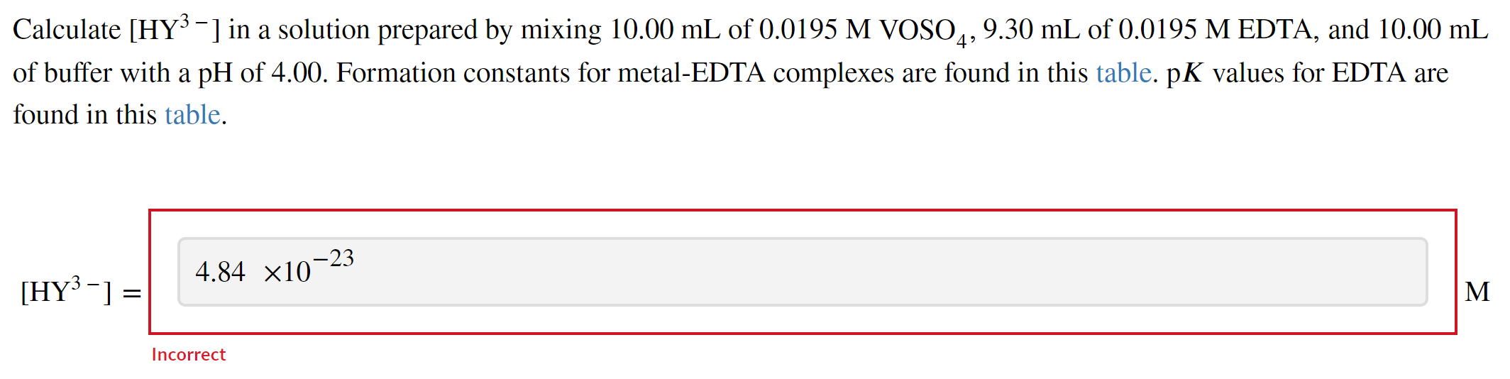 Solved Calculate [HY3 -] in a solution prepared by mixing | Chegg.com