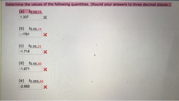 Solved Determine the values of the following quantities. | Chegg.com