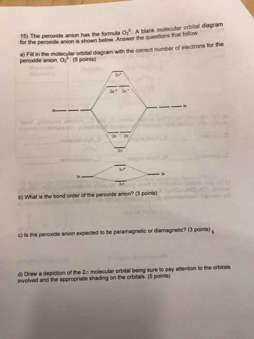 Solved for the e peroside anion has the formula o,2. A blank | Chegg.com