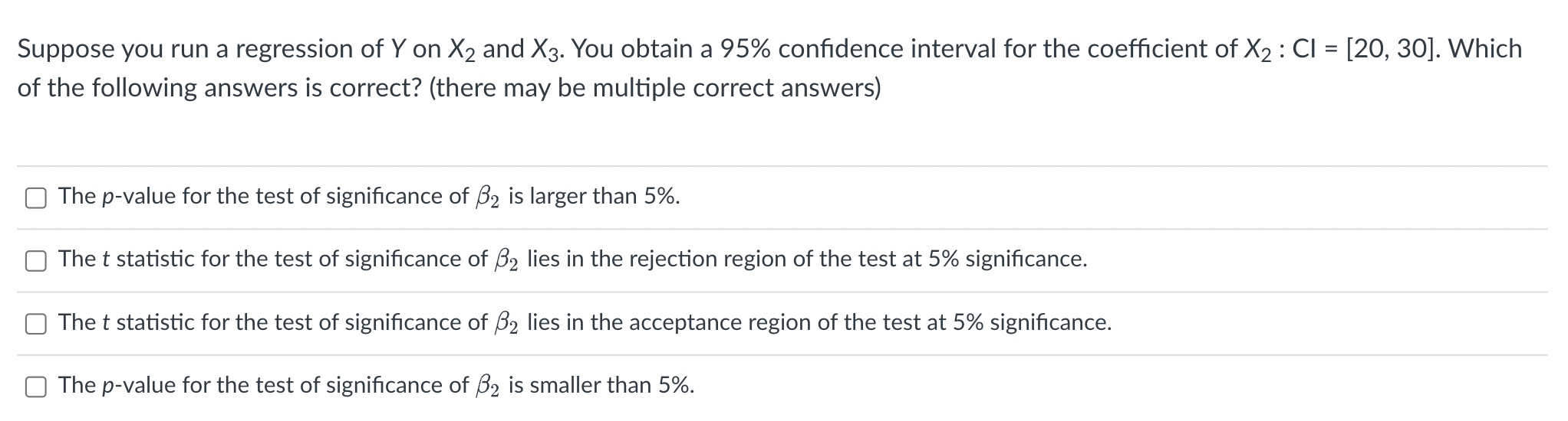 Solved Suppose you run a regression of Y on X2 and X3. You | Chegg.com