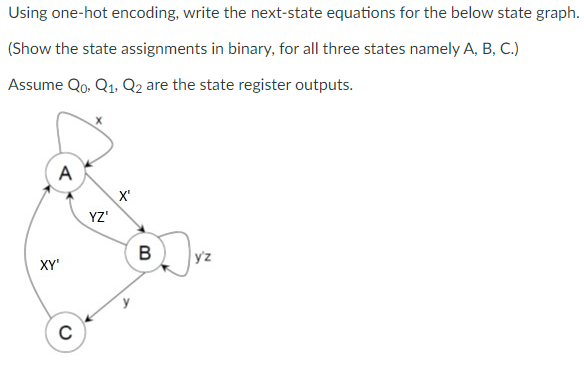 Solved Using one-hot encoding, write the next-state | Chegg.com
