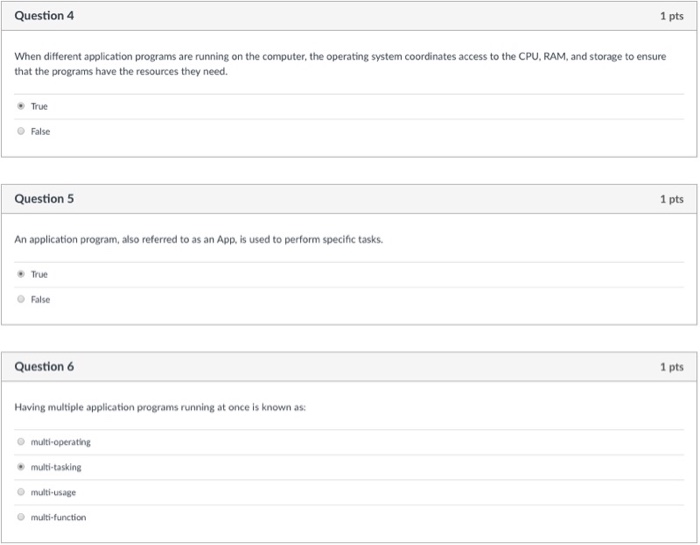 Solved 1 pts Question 1 Applications software is the most | Chegg.com