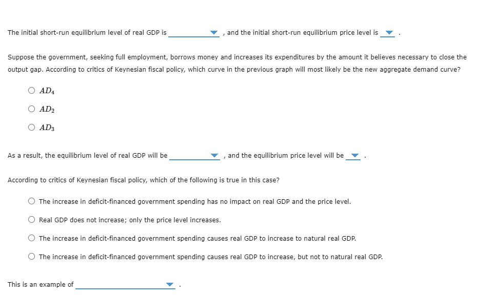 On the following graph, AD1 represents the initial | Chegg.com