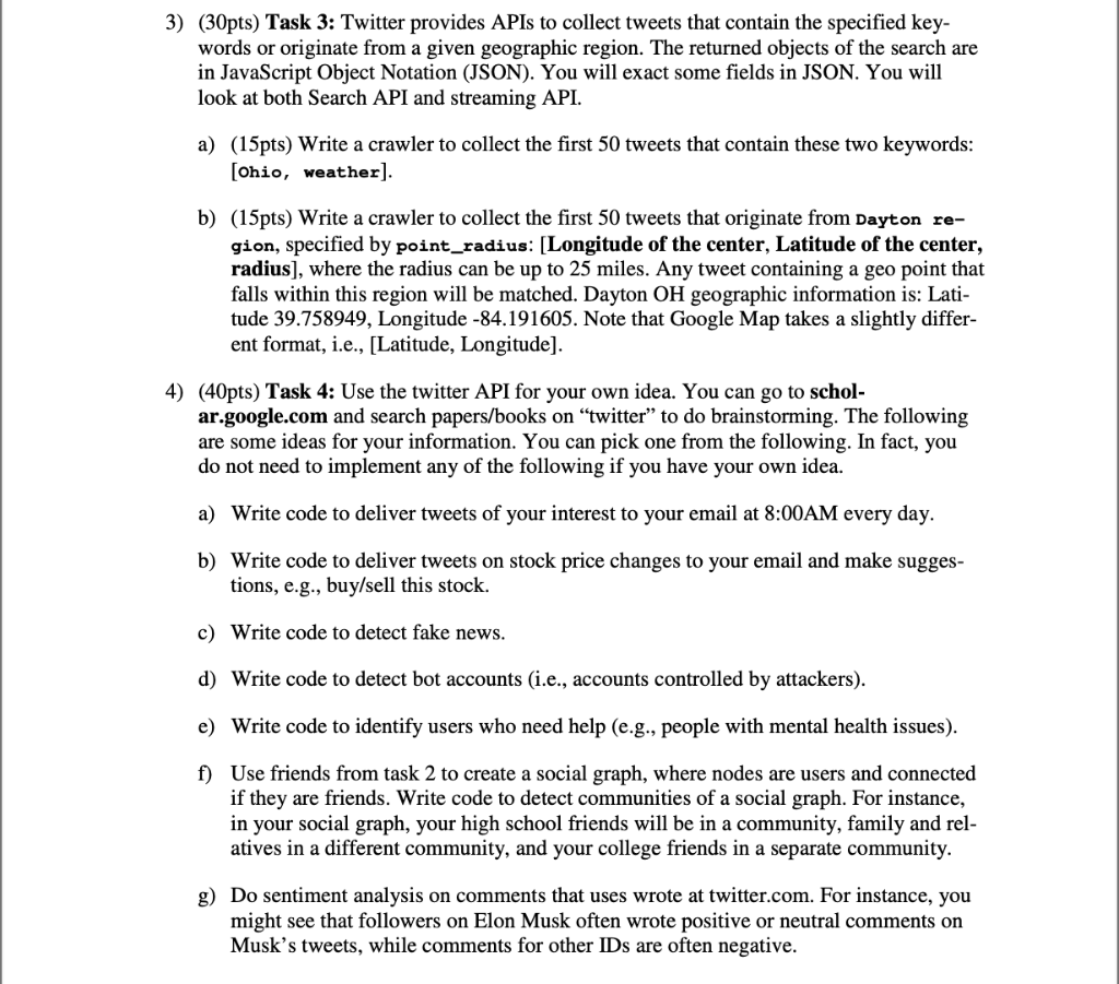 Solved The report should address the following questions: 1) | Chegg.com