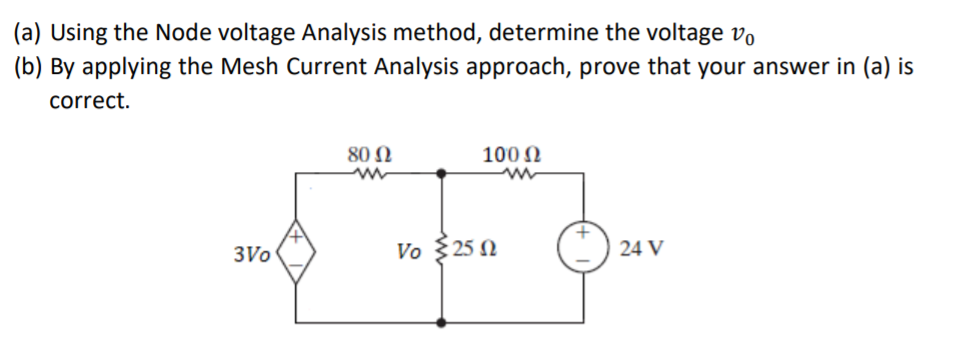 Solved (a) Using the Node voltage Analysis method, determine | Chegg.com