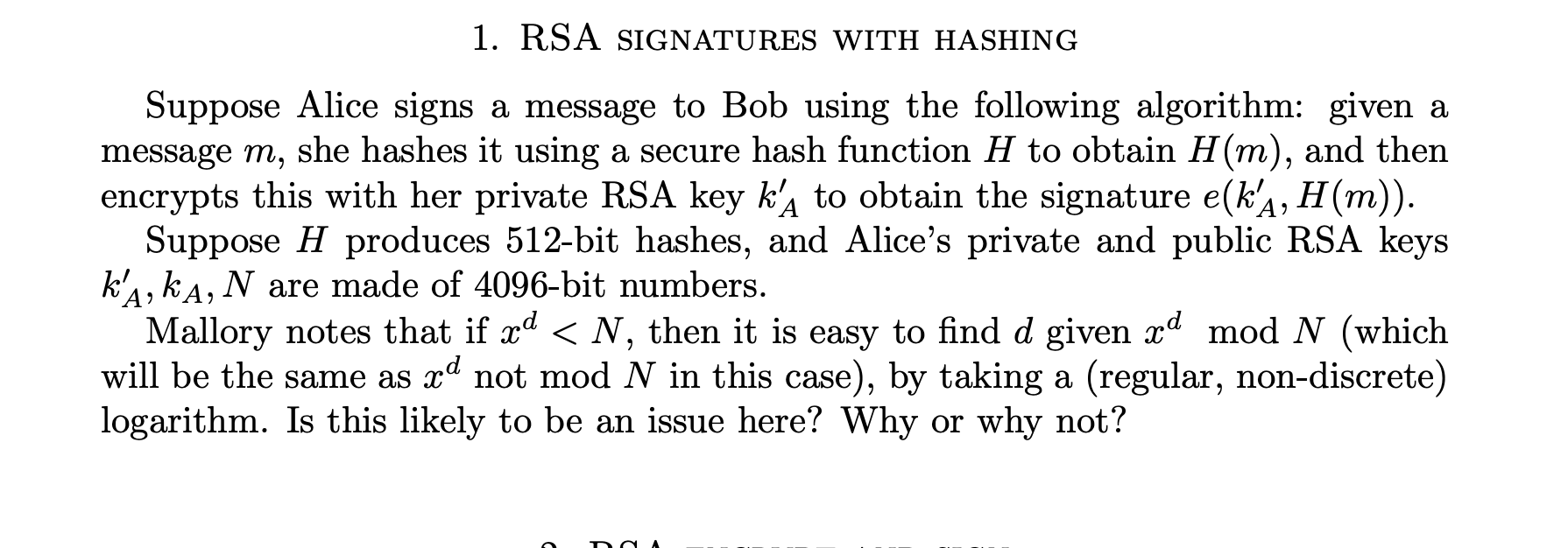 Solved RSA SIGNATURES WITH HASHINGSuppose Alice signs a | Chegg.com Solved RSA SIGNATURES WITH HASHINGSuppose Alice signs a | Chegg.com