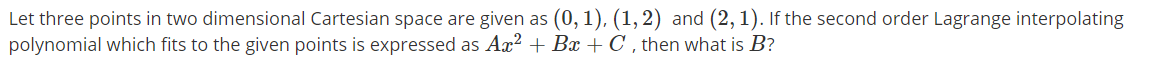 Solved Let three points in two dimensional Cartesian space | Chegg.com