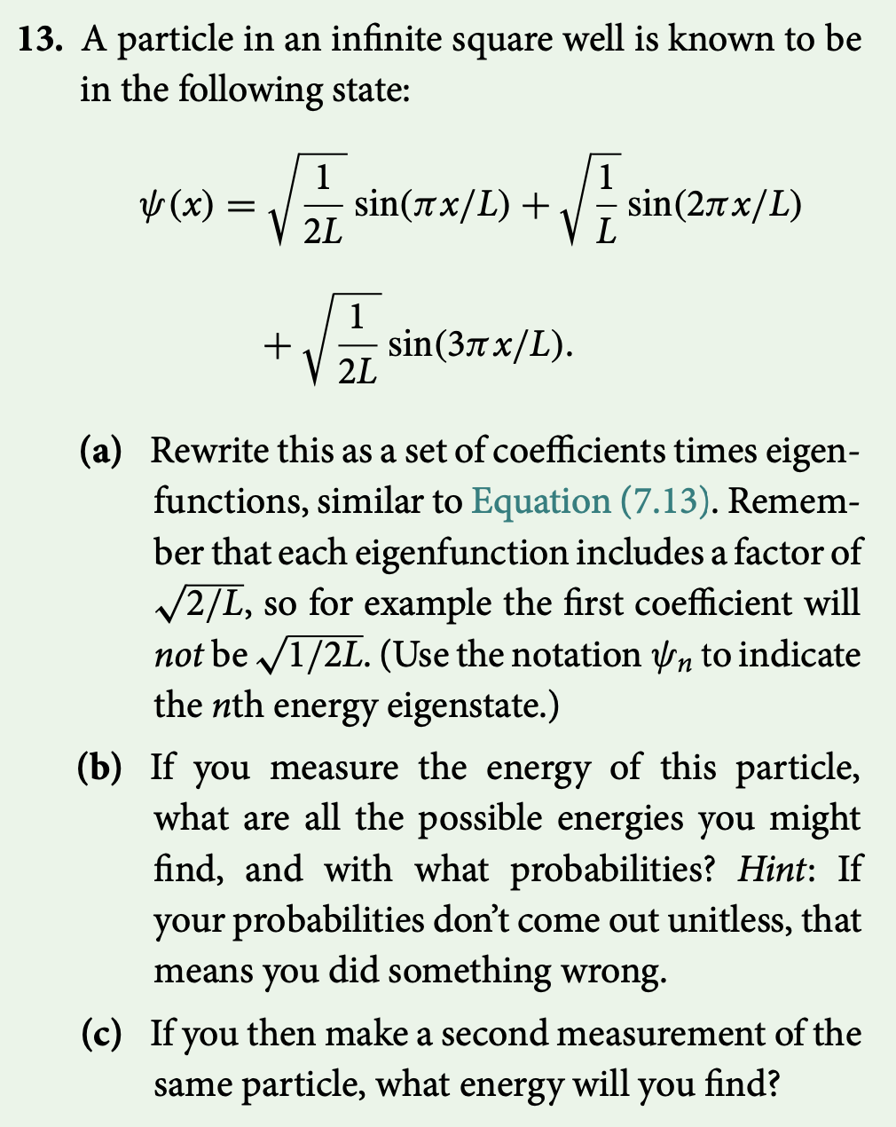 Solved A particle in an infinite square well is known to | Chegg.com