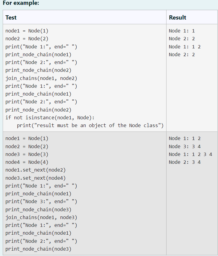 Solved Define a function called join_chains() which takes | Chegg.com