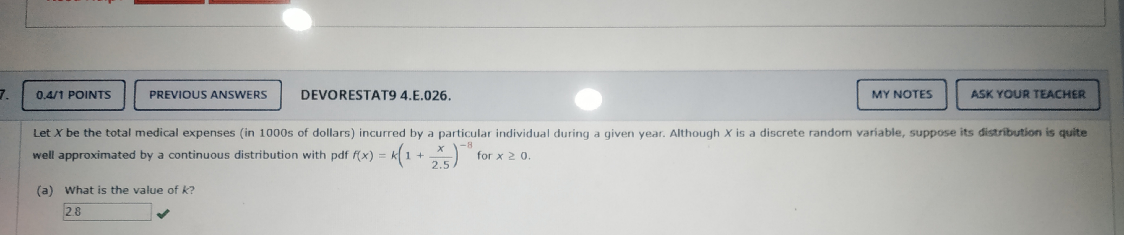 Solved 0 4 1 Points Previous Answers Devorestat9 4 E 026 My