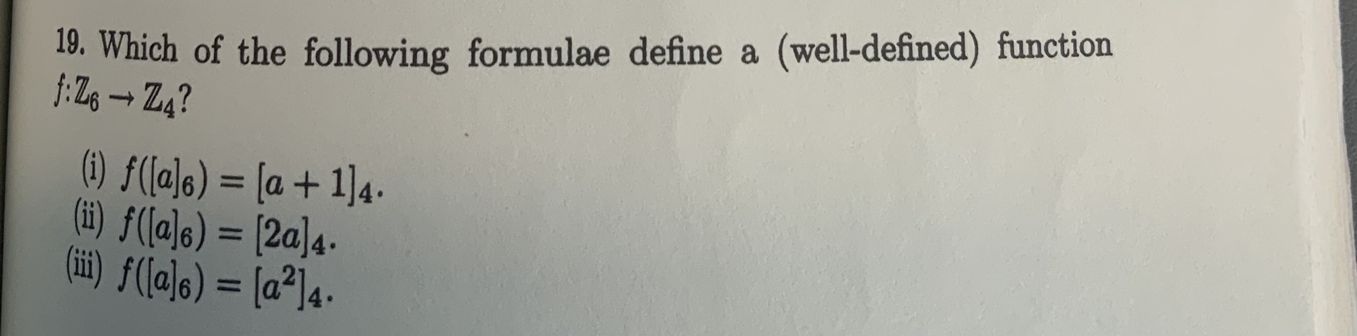 19. Which of the following formulae define a | Chegg.com