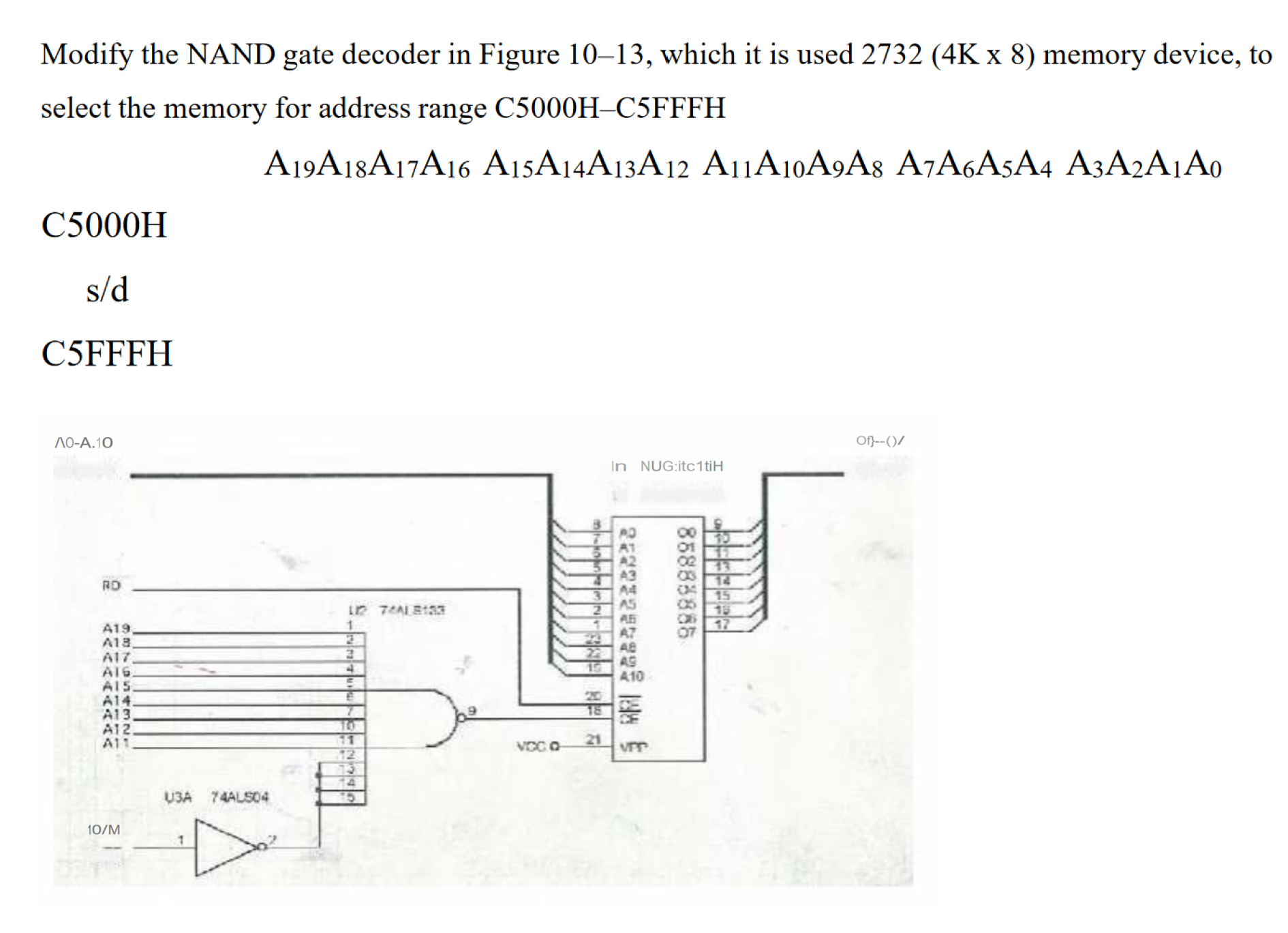 Solved Modify the NAND gate decoder in Figure 10-13, ﻿which | Chegg.com