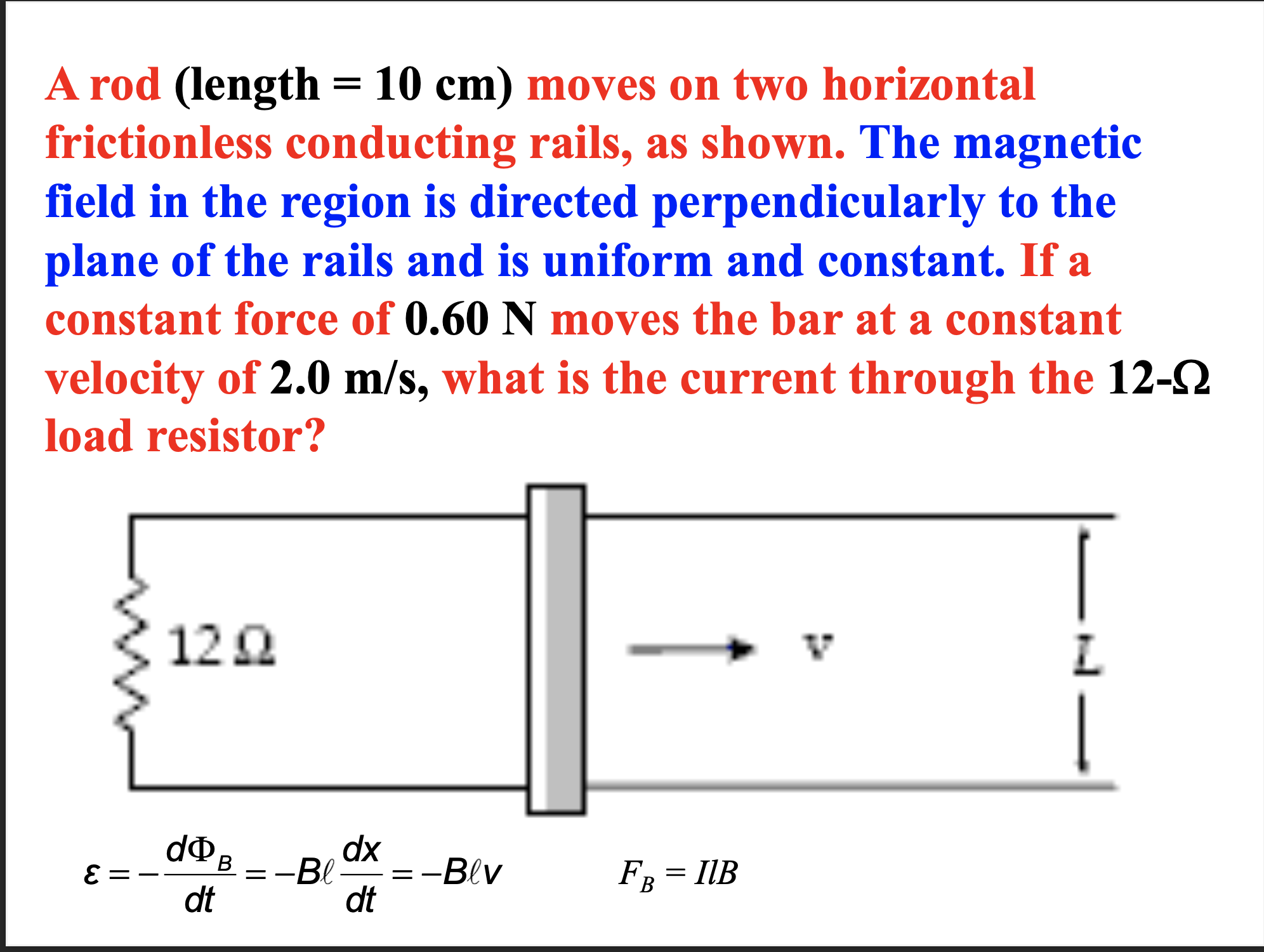 Solved A rod (length =10cm ) moves on two horizontal | Chegg.com