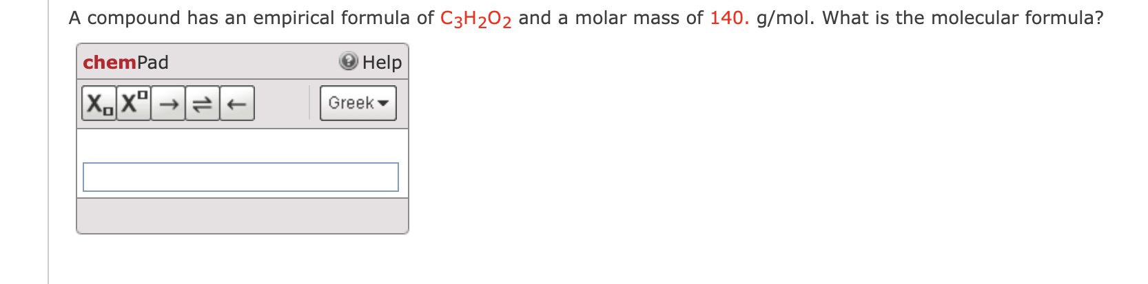 Solved A compound has an empirical formula of C3H2O2 and a | Chegg.com