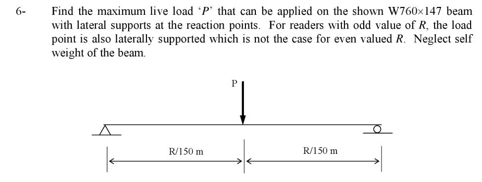 Solved 6- Find the maximum live load 'P' that can be applied | Chegg.com