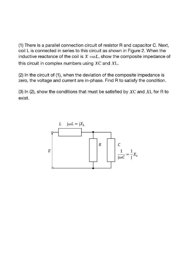 Solved (1) There is a parallel connection circuit of | Chegg.com