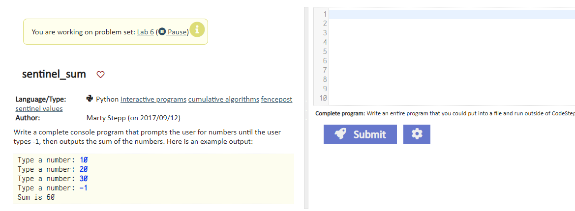 Solved You are working on problem set: Lab 6 Pause) 4 6 | Chegg.com