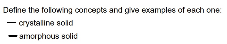 Solved Define the following concepts and give examples of | Chegg.com