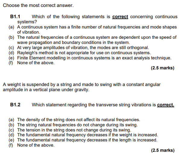 Solved Choose the most correct answer. B1.1 Which of the | Chegg.com