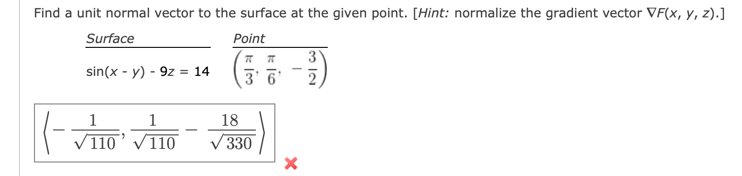 Solved Find A Unit Normal Vector To The Surface At The Given