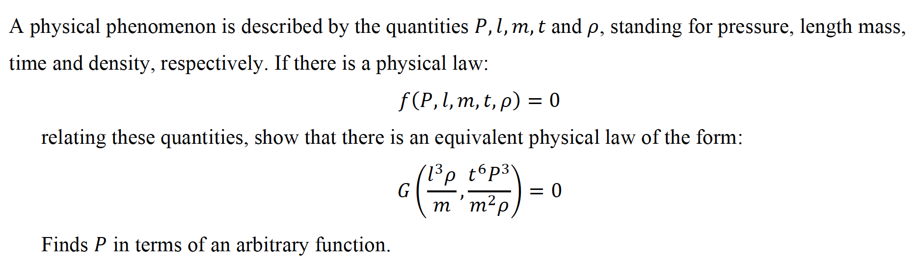 Solved A physical phenomenon is described by the quantities | Chegg.com