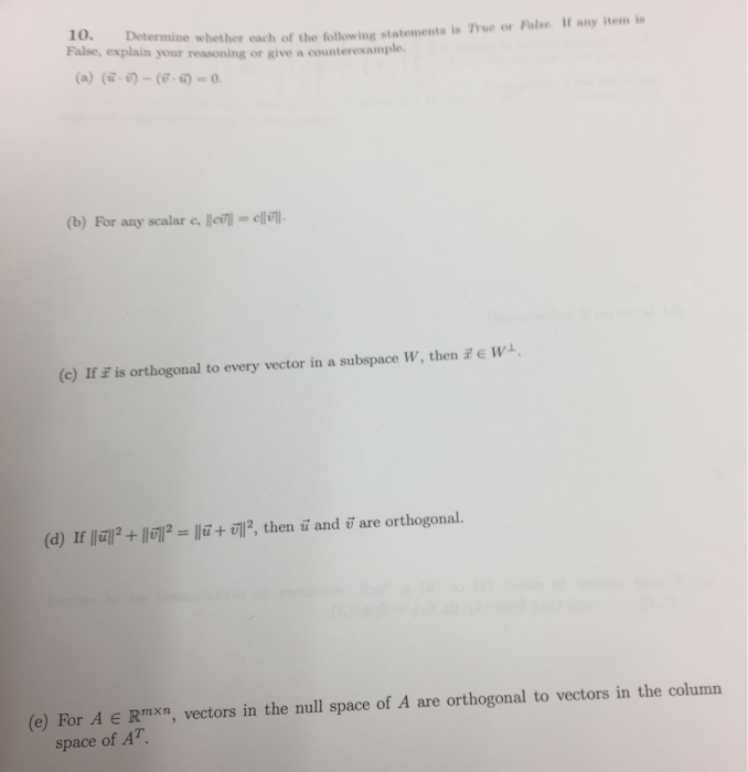 Solved Determine whether each of the following statements is | Chegg.com