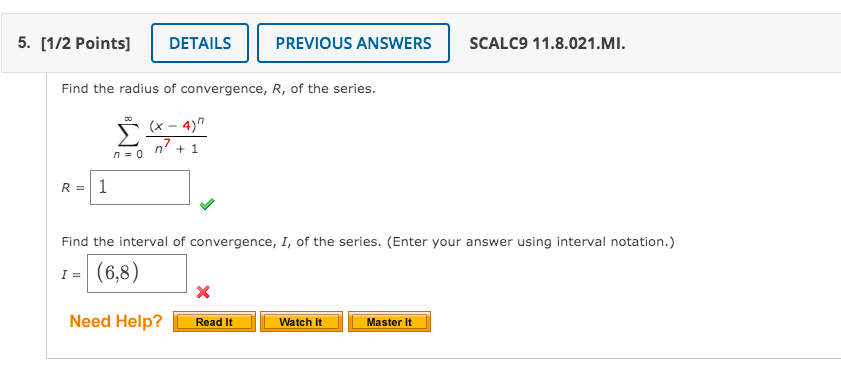 Solved 5. [1/2 points) DETAILS PREVIOUS ANSWERS SCALC9 | Chegg.com