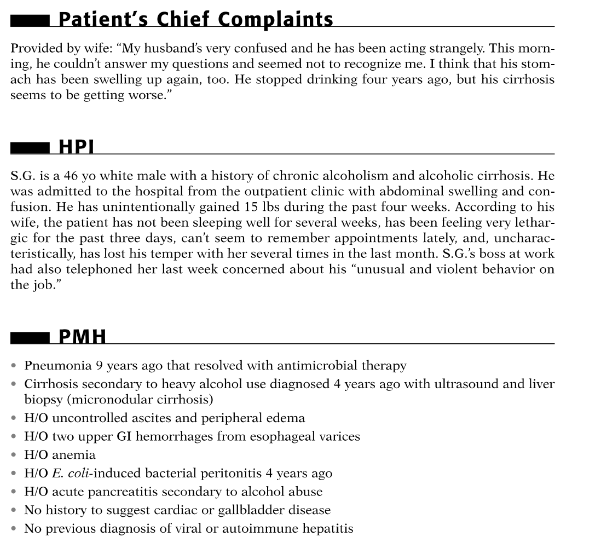 Solved Patient's Chief Complaints Provided by wife: "My | Chegg.com
