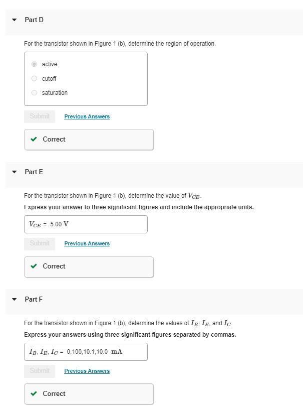 Solved For the transistor shown in Figure 1 (a), determine | Chegg.com