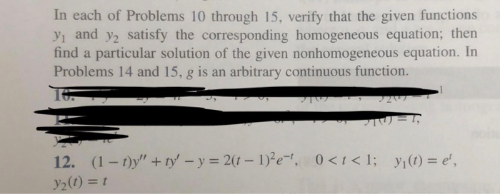 Solved In each of Problems 10 through 15, verify that the | Chegg.com