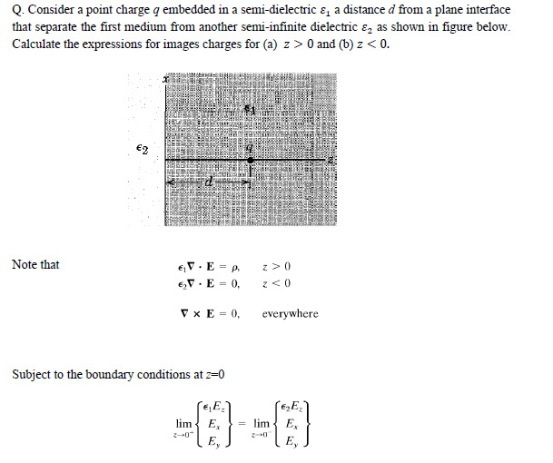 Q. Consider a point charge q embedded in a | Chegg.com