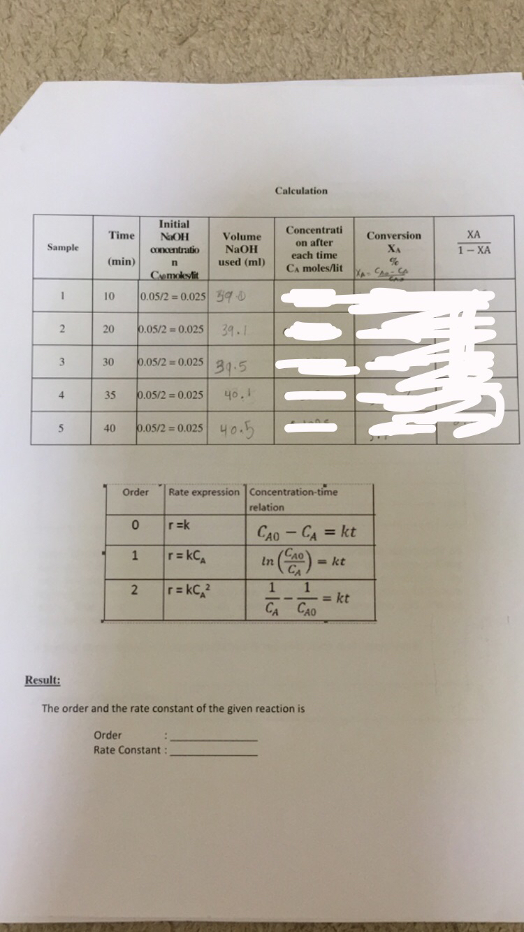Homogeneous Batch Reactor Objective: To determine the | Chegg.com