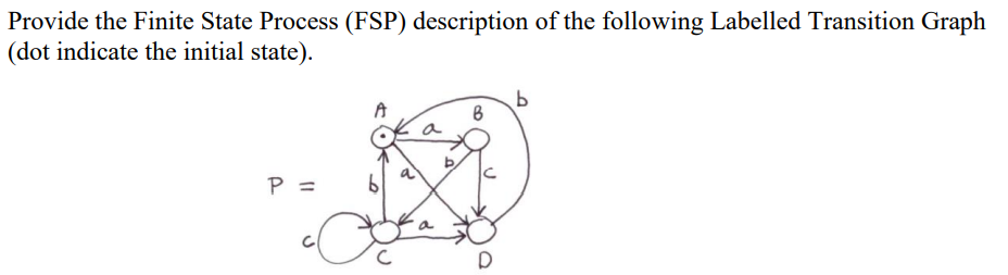 Solved Provide the Finite State Process (FSP) description of | Chegg.com