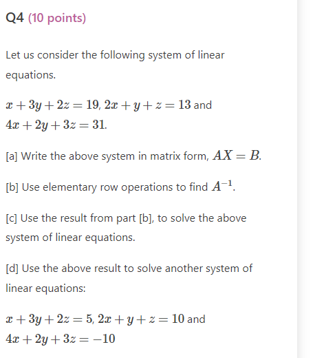 Solved Q4 (10 points) Let us consider the following system | Chegg.com