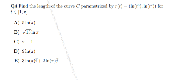 Solved = Q4 Find the length of the curve C parametrized by | Chegg.com