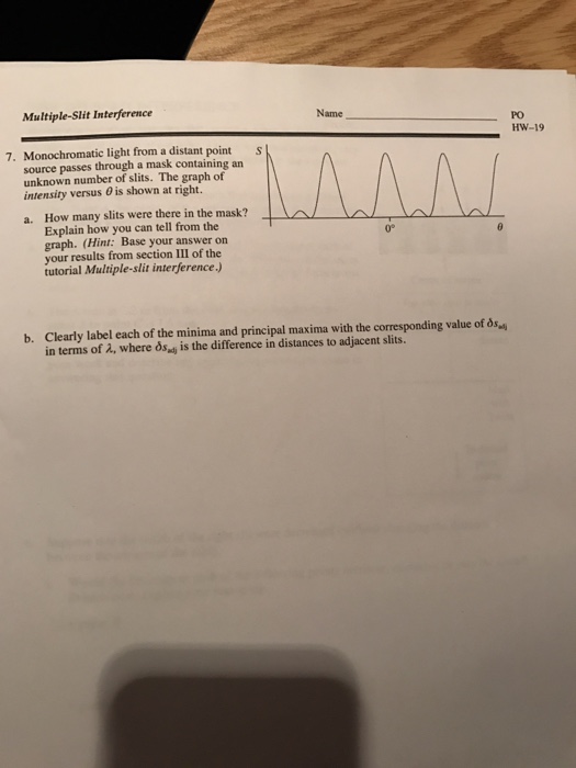 Solved Monochromatic Light From A Distant Point Source