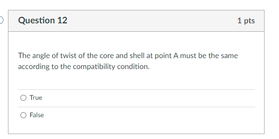 Solved Shell material Shear modulus = 6 Length = B Core | Chegg.com