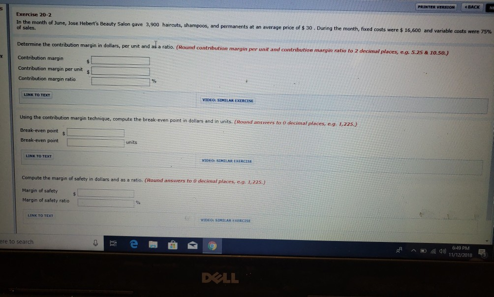 Solved PRINTER VERSION BACK NEXT Brief Exercise 20-18 Burns | Chegg.com