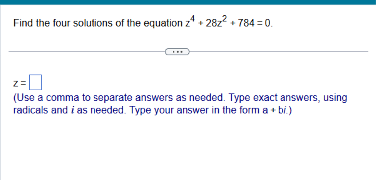 Find the four solutions of ﻿the equation | Chegg.com