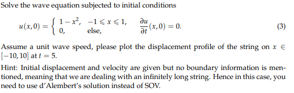 Solved 1 Summary The d'Alembert's formula can be used for | Chegg.com