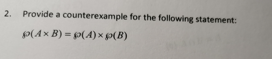 Solved Provide a counterexample for the following statement: | Chegg.com