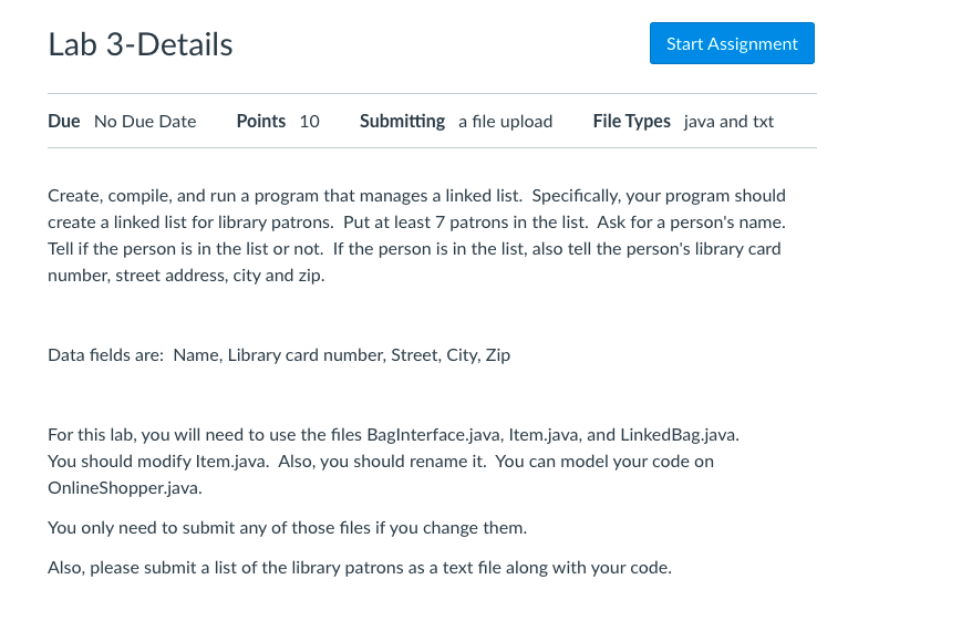 Solved Lab 3-Details Start Assignment Due No Due Date Points | Chegg.com