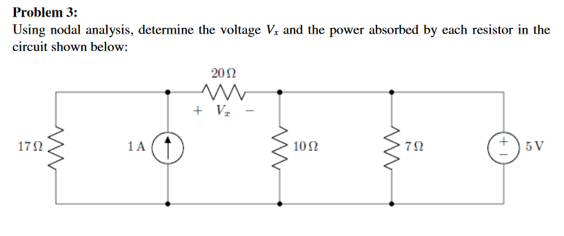 Solved Using nodal analysis, determine the Voltage Vx and | Chegg.com