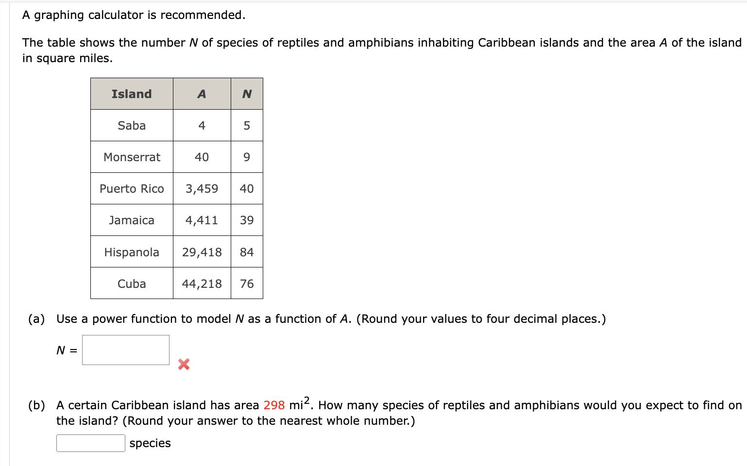 Solved A graphing calculator is recommended.The table shows | Chegg.com
